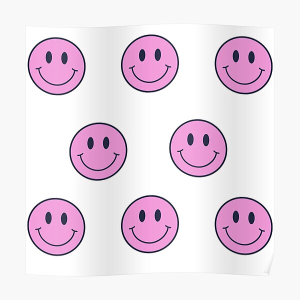 "Pink smileys" Poster for Sale by Gypsy-Moon | Redbubble