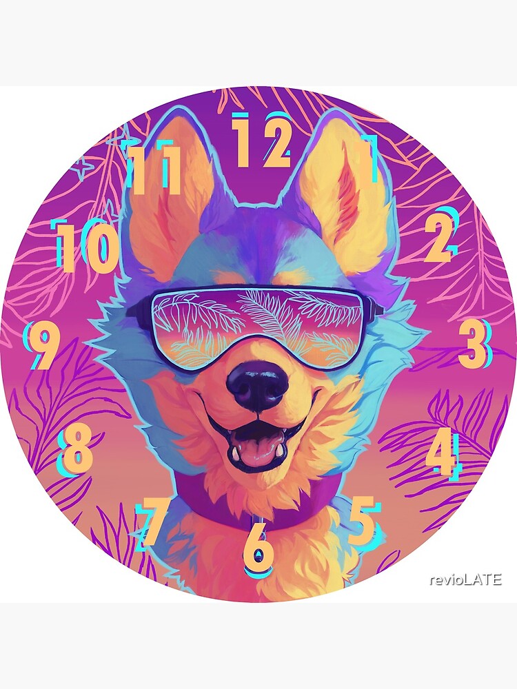 "sparkle dog (furry merch)" Clock for Sale by revioLATE | Redbubble