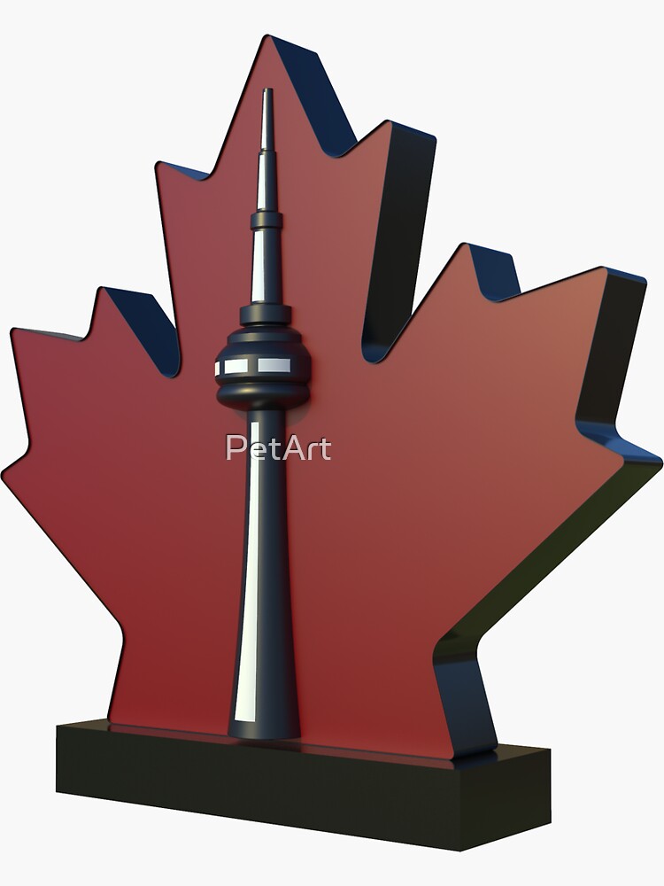 "cn tower Canada flag 3D" Sticker by katiii126 | Redbubble