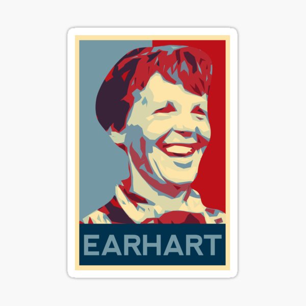 "Amelia Earhart poster" Sticker for Sale by SozioNiko | Redbubble