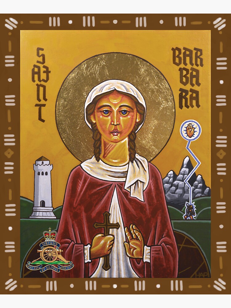 "Icon of Saint Barbara with Insignia" Sticker for Sale by LutheranIcons ...