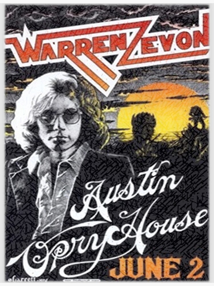 "Warren Zevon Vintage Concert Poster at the Austin Opry House ...