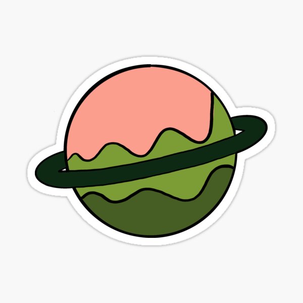 "pink n green drippy planet " Sticker for Sale by roseplanets | Redbubble