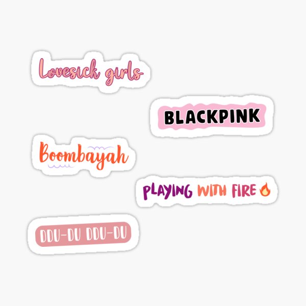"kpop lyrics text black group stickers songs" Sticker for Sale by ...