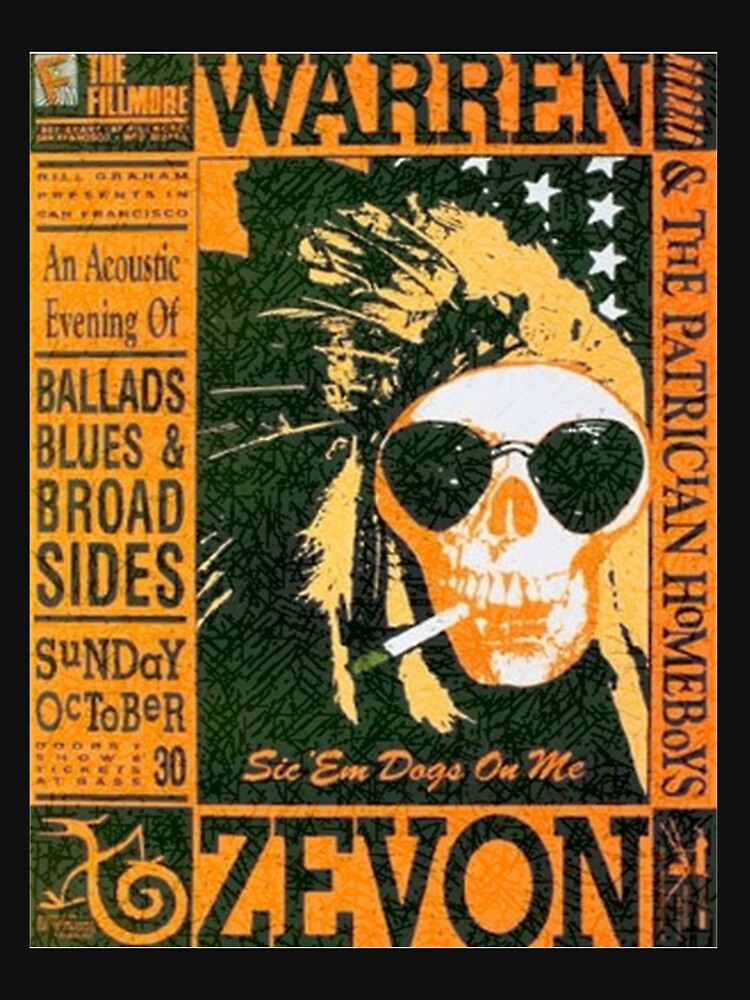 "Warren Zevon Vintage Concert Poster: Ballads, Blues & Broadsides" T ...