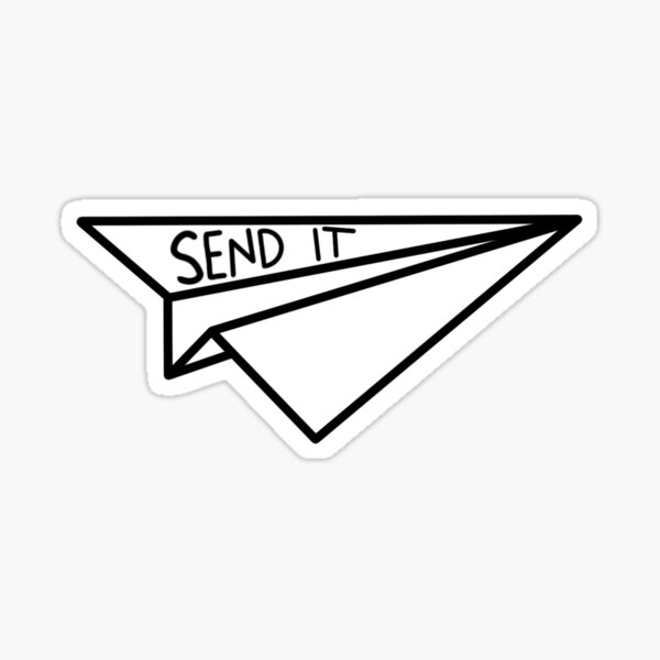 "send it paper air plane" Sticker for Sale by Lilystoltz | Redbubble