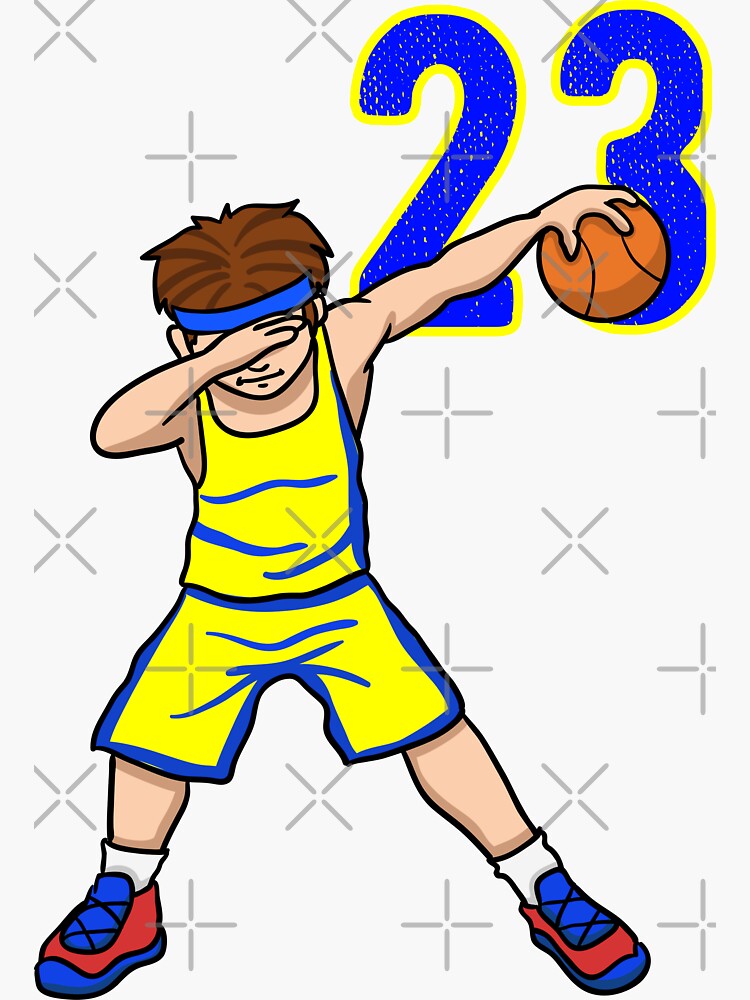 "Cool Yellow Blue Basketball Team Number 23 Basketball Player BBall ...