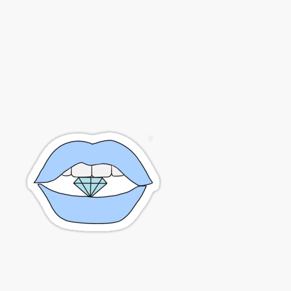 "Blue boom boom lips" Sticker by greekstickers4 | Redbubble