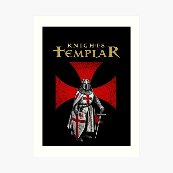"Crusader Knights Templar With Christian Red Cross" Art Print by aronia ...