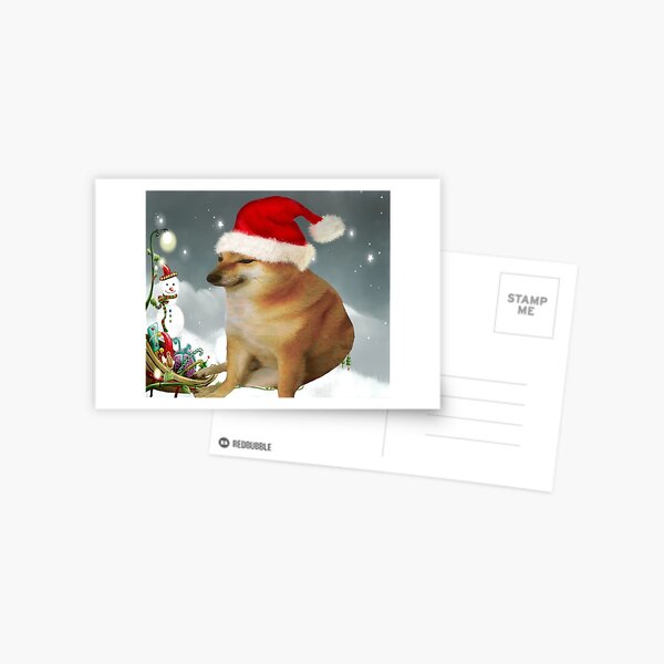 "Happy Christmas Cheemsmas Doge Cheems Meme " Postcard by Anas777 ...