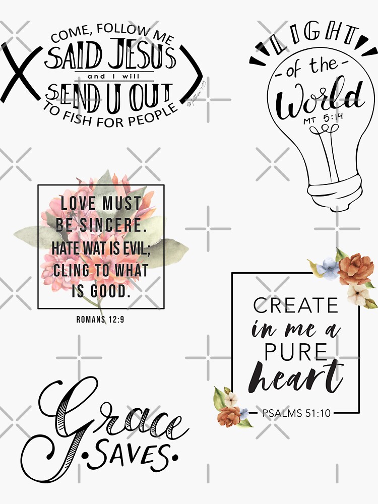 "Christian Bible Scripture Sticker Pack 1. Bible verse watercolor ...