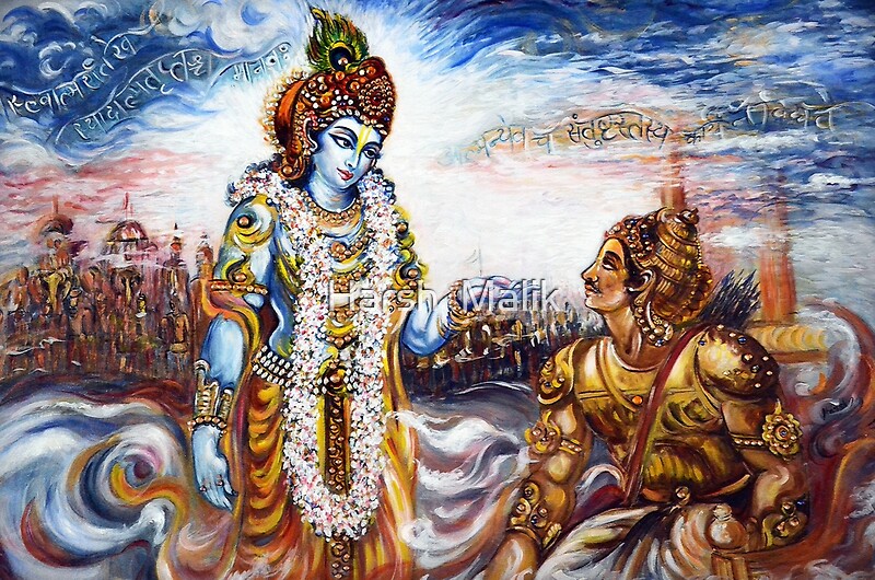 "Krishna - Arjuna in Bhagwat Geeta " by Harsh Malik | Redbubble