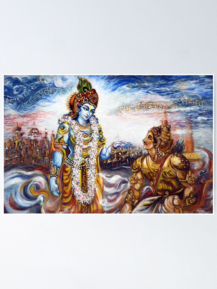 "Krishna - Arjuna in Bhagwat Geeta " Poster for Sale by hlmalik | Redbubble