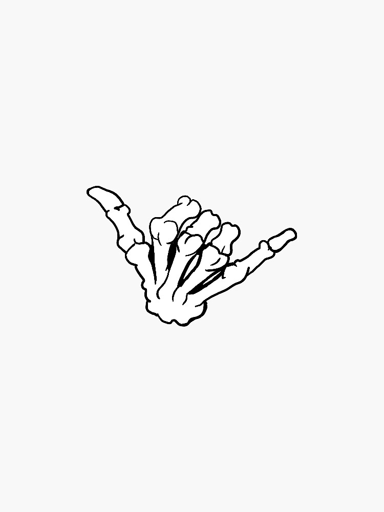 "Rad skeleton hand" Sticker for Sale by Bellarosekope | Redbubble