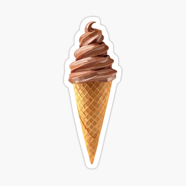 "Soft Serve Icecream Chocolate Cone" Sticker for Sale by DeborahCamp ...