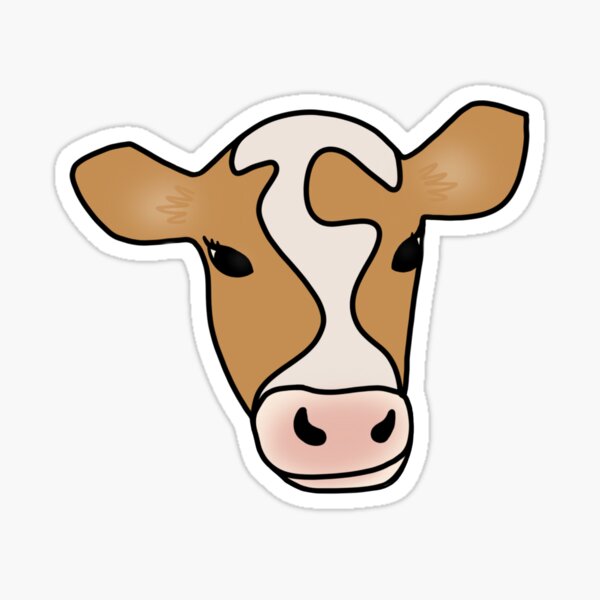 "simple brown cow " Sticker for Sale by creationsbykami | Redbubble