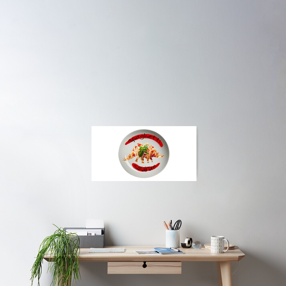 "Spaghetti saurus" Poster by 1ntro-Jams | Redbubble