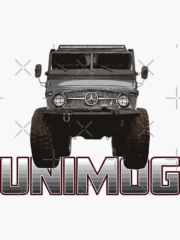 "UNIMOG retro" Sticker for Sale by Groenendijk | Redbubble