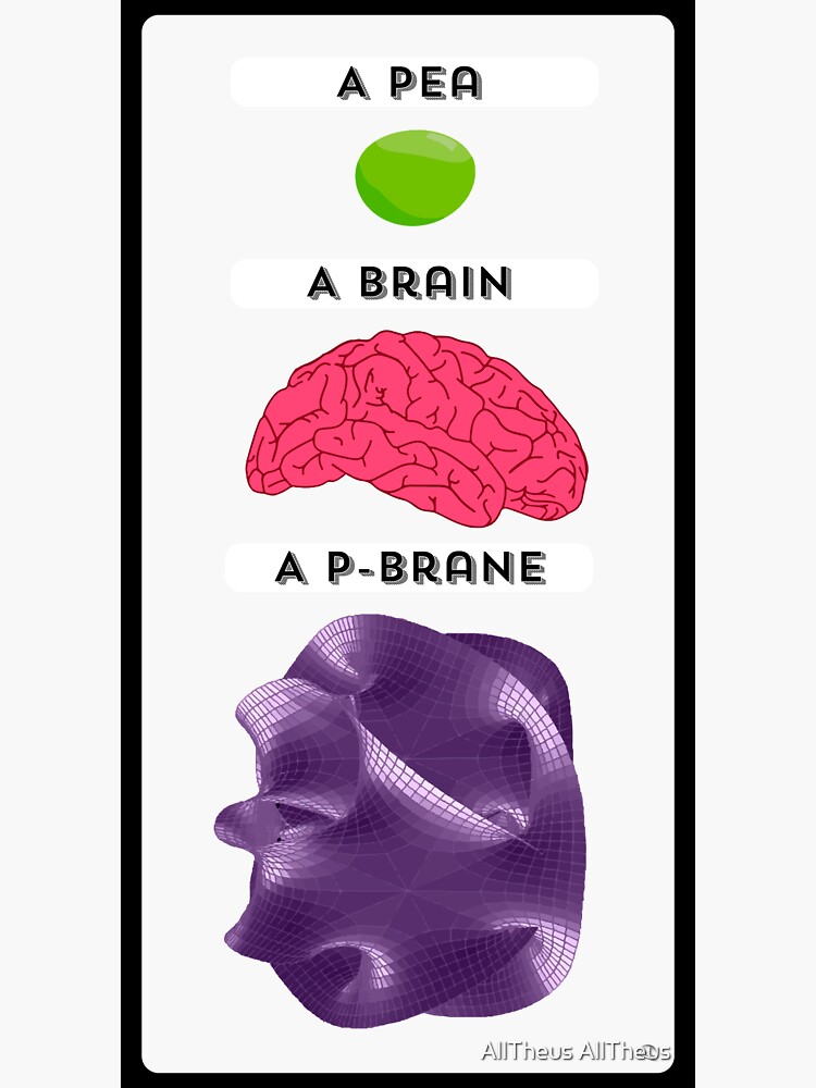 "Peas, Brains & Branes" Sticker by mk888732 | Redbubble