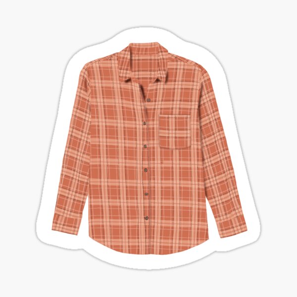 "Orange Autumn Flannel Shirt" Sticker for Sale by art-a-la-lo | Redbubble