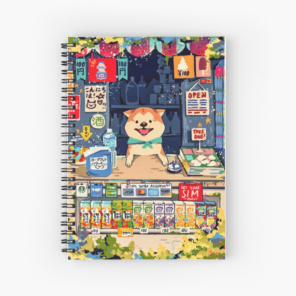 "Shiba Merchant" Spiral Notebook by yogurtpan | Redbubble