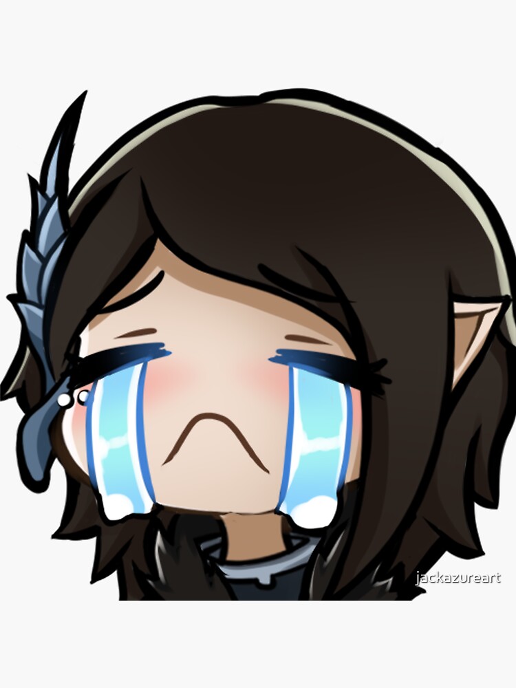 "Cry Oh Cry UwU" Sticker for Sale by jackazureart | Redbubble