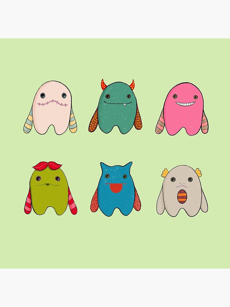 "Japanese Mokeke Monster Characters" Art Print for Sale by hiblushbee ...