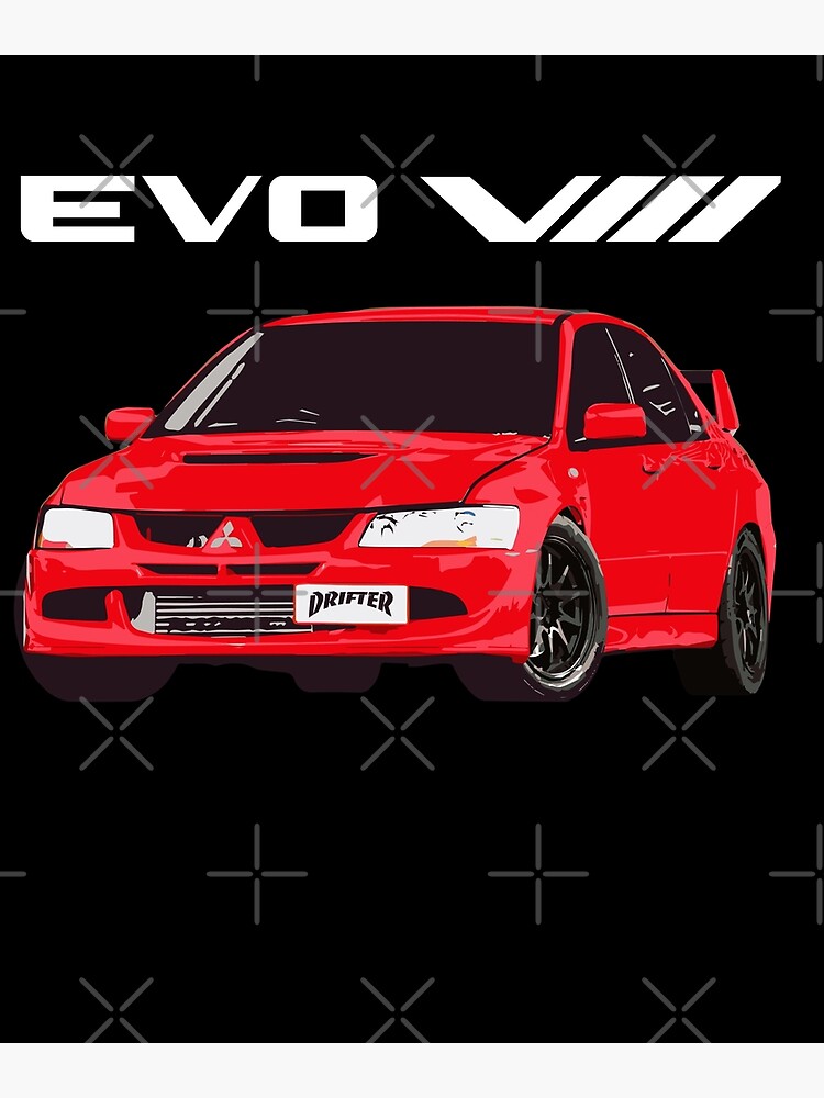 "rally red EVOLUTION VIII EVO 8 JDM Mitsubishi" Poster for Sale by ...