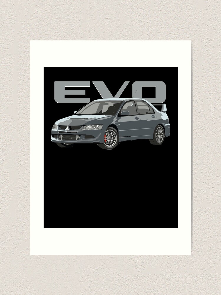 "graphite gray EVOLUTION VIII EVO 8 JDM Mitsubishi" Art Print for Sale by cowtownCOWBOY | Redbubble