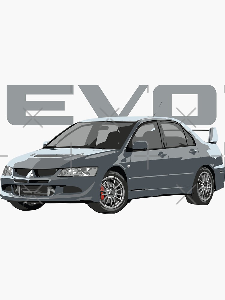 "graphite gray EVOLUTION VIII EVO 8 JDM Mitsubishi" Sticker for Sale by ...