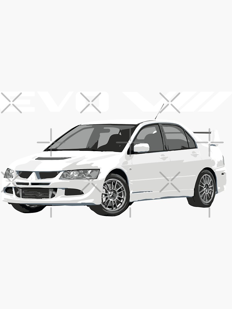 "wicked white EVOLUTION VIII EVO 8 JDM Mitsubishi" Sticker for Sale by ...