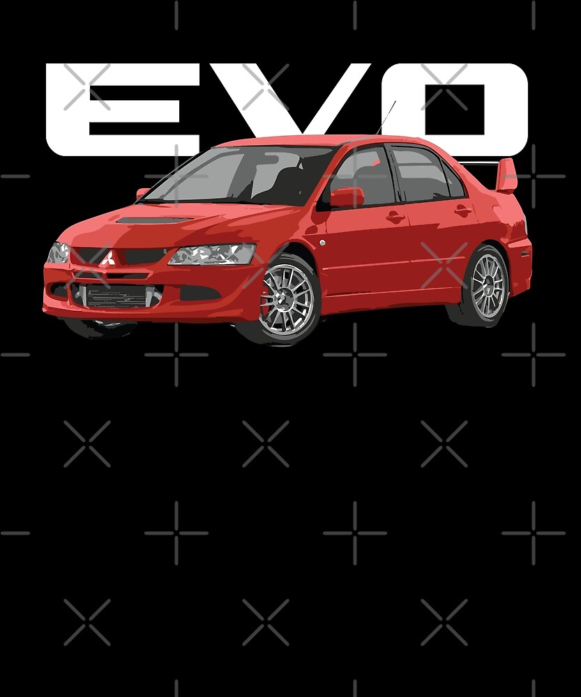 "rally red EVO 8 JDM Mitsubishi" by cowtownCOWBOY | Redbubble