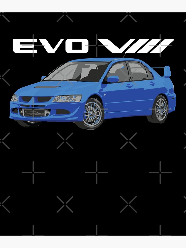 "blue by you EVOLUTION VIII EVO 8 JDM Mitsubishi" Poster by cowtownCOWBOY | Redbubble