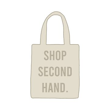 "Shop Second Hand Tote Bag" Sticker for Sale by caroline-wert | Redbubble