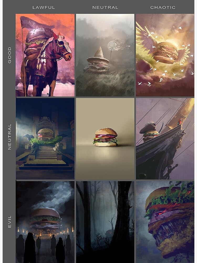 "D&D Burger Alignment Chart" Poster for Sale by Noah-Stacey | Redbubble