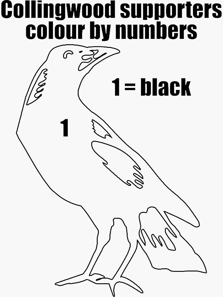 "Collingwood logo paint by number" Sticker for Sale by uasenterprises ...