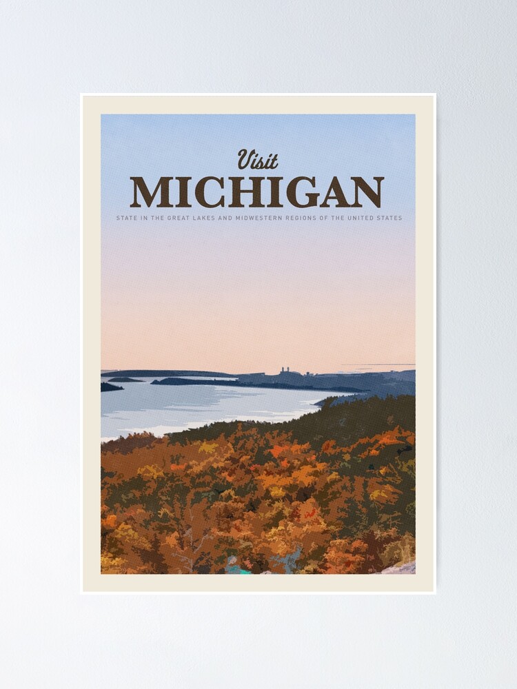 "Visit Michigan " Poster for Sale by Mercury Club | Redbubble