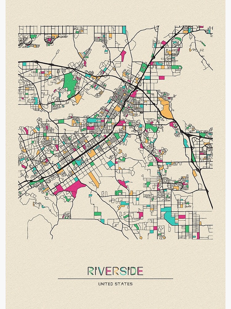"Riverside, California Street Map" Poster by geekmywall | Redbubble