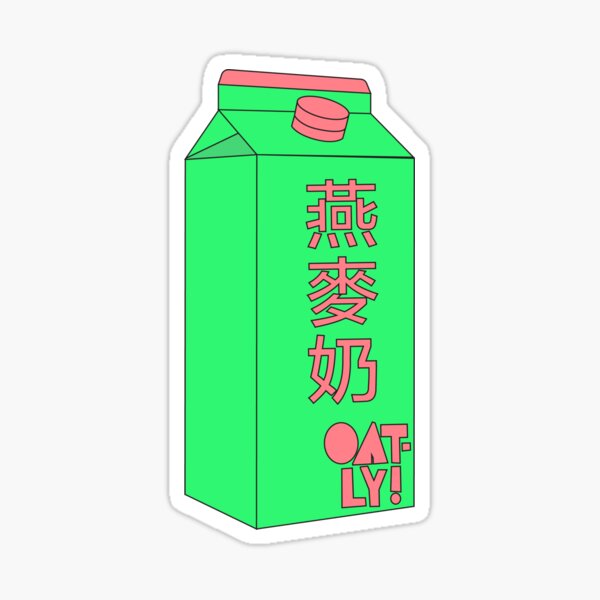 "Chinese Oat Milk- Oatly" Sticker for Sale by jwangdesigns | Redbubble