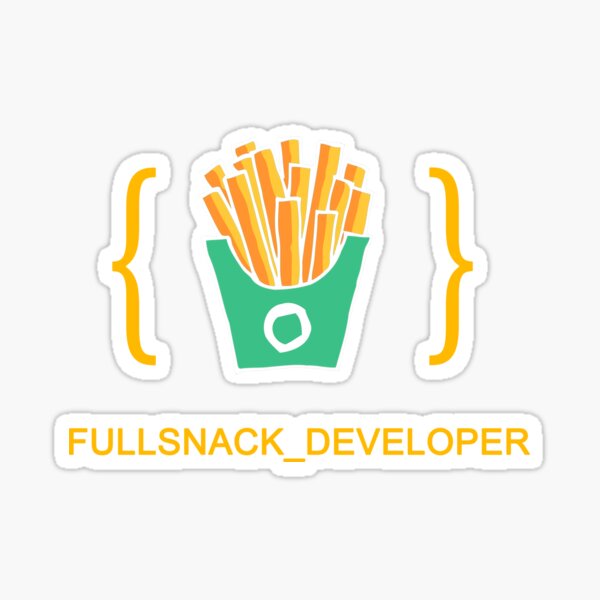 "Funny Full Snack Developer" Sticker for Sale by gajendranram | Redbubble
