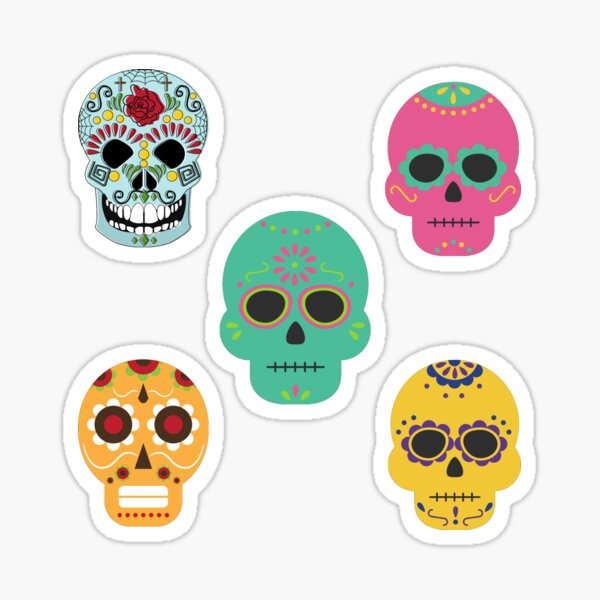 "Calavera Skull Halloween pack 1" Sticker for Sale by unclejab | Redbubble
