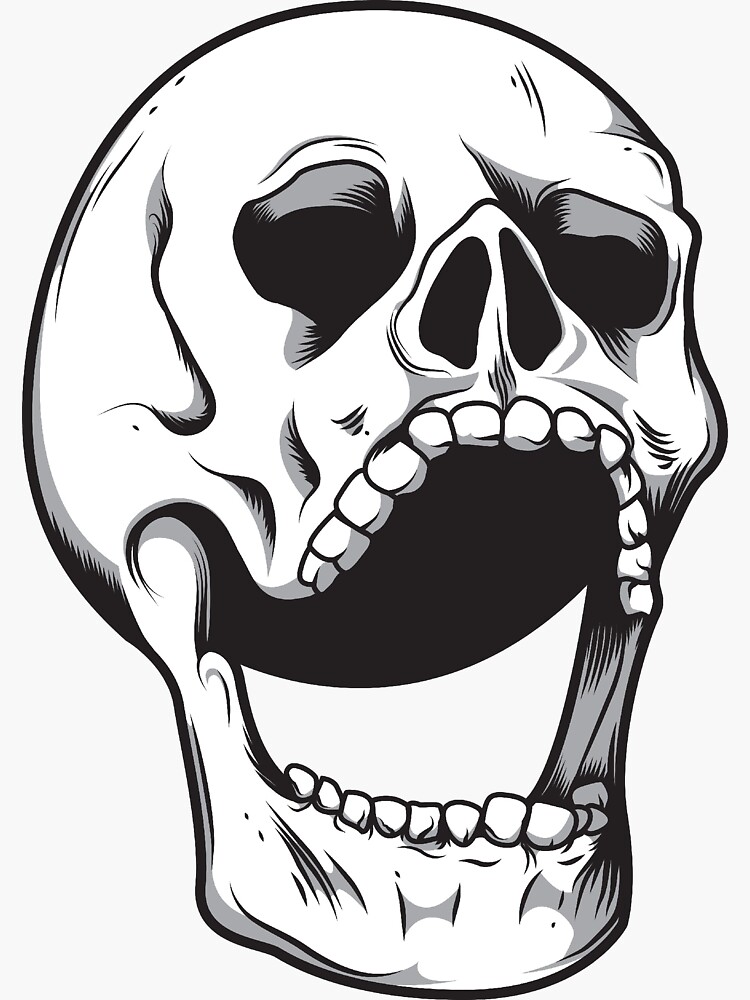 "The laughing Skull" Sticker for Sale by BURPdesigns | Redbubble