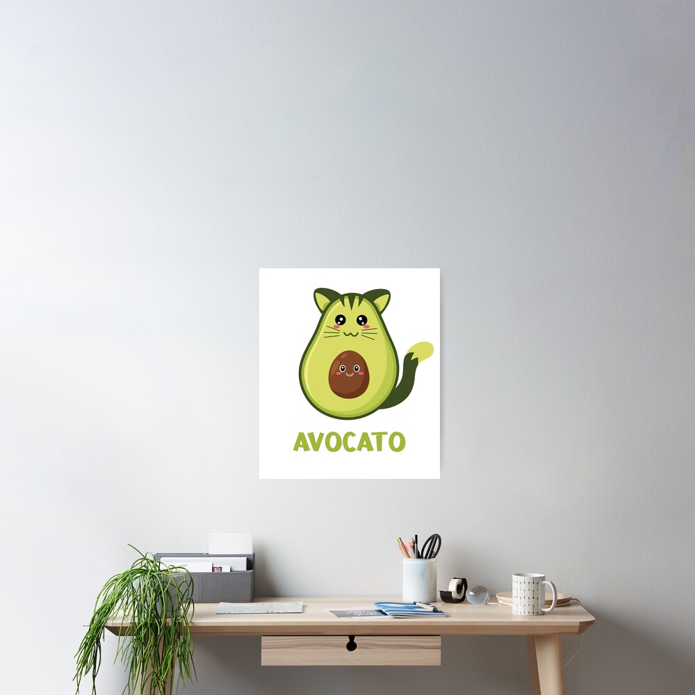 "Avocato - Cute Avocado Cat" Poster for Sale by ShawnDzign | Redbubble