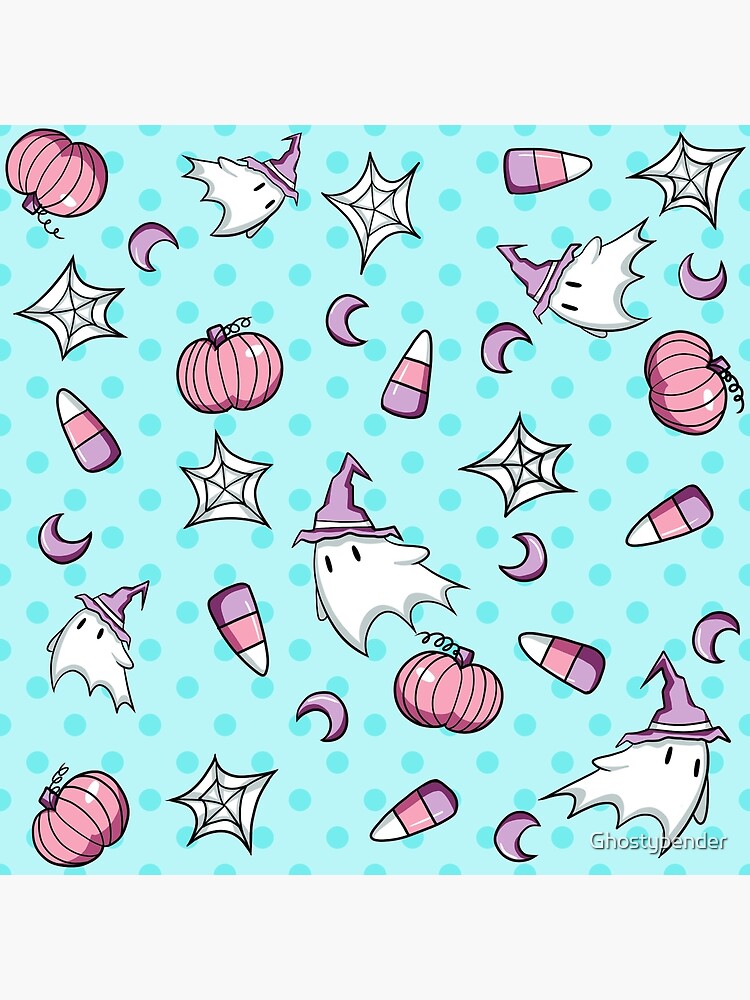 "Spooky but Cute Pastel Halloween Pattern" Poster by Ghostybender ...