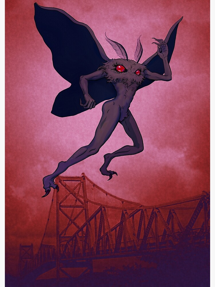 "Mothman over Silver Bridge" Poster for Sale by lillianripley | Redbubble