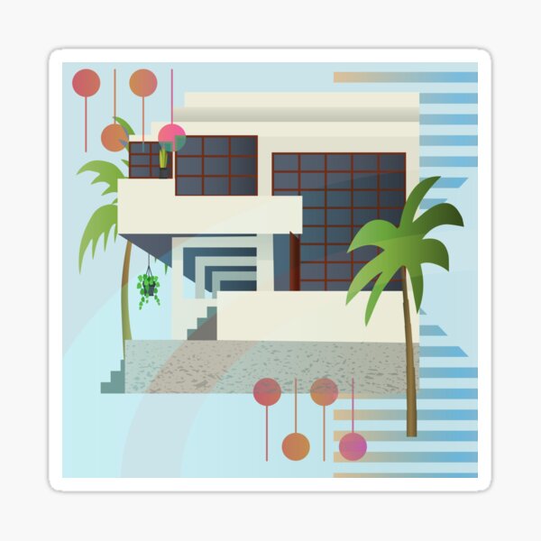 "Mid Century Modern House" Sticker for Sale by KeeganCreations | Redbubble