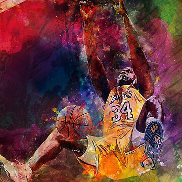 "Shaquille O'Neal Shaq Lakers Mixed Media" Poster for Sale by Pixel ...