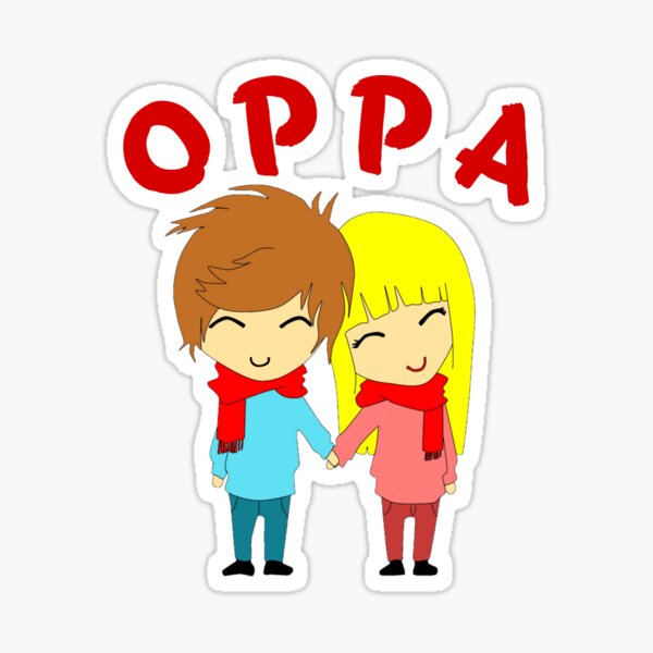 "oppa.cute korean boy and girl" Sticker by doctors-apparel | Redbubble