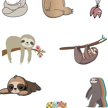 "Sloth stack pack" Sticker for Sale by sid1497 | Redbubble