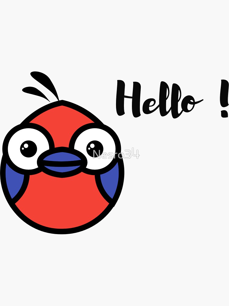 "Hello ! (parrot design)" Sticker for Sale by Nesro34 | Redbubble